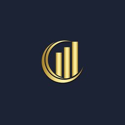 Gold arrow chart business finance logo Royalty Free Vector