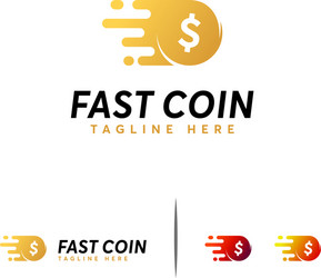 Fast coin logo designs concept cash logo Vector Image