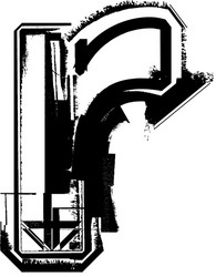 Colorful font letter r Royalty Free Vector Image