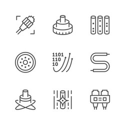 Fiber optic cable icons internet connection Vector Image