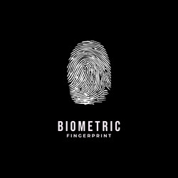 Fingerprint biometric finger stamp logo template Vector Image