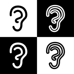 Human anatomy ear sign with soundwave Royalty Free Vector
