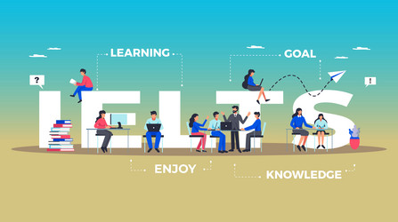 Attractive ielts banner design with text Vector Image