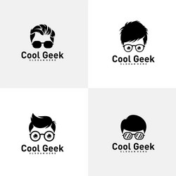 Set social geek logo design template Royalty Free Vector