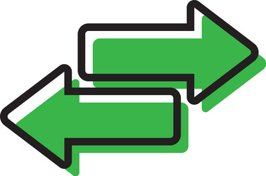 Two arrows or transfer arrows linear style sign Vector Image