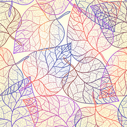 Autumn transparent leaves pattern background Vector Image