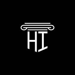 Hi letter logo creative design with graphic Vector Image