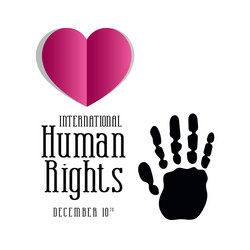 International human rights and black hand print Vector Image