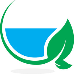 Isolated abstract water drop in green leaf logo Vector Image