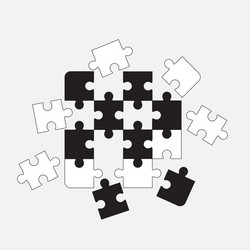 Puzzle Broken Jigsaw Vector Images (over 170)
