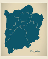 Mulheim city map grey silhouette shape Royalty Free Vector