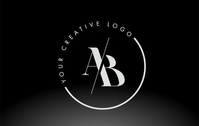 Ab letter logo design icon with serif font Vector Image