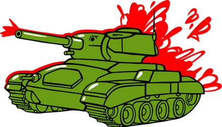 Cartoon tank isolated Royalty Free Vector Image