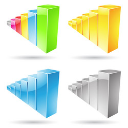 Colorful 3d stat bars showing growth Royalty Free Vector