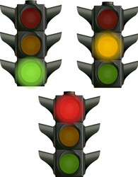 Traffic lights realistic Royalty Free Vector Image