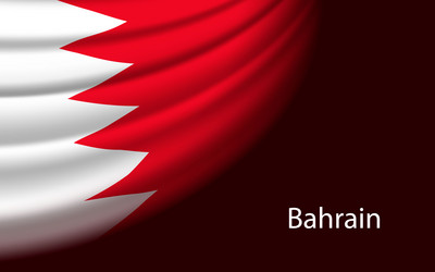 Waving flag of bahrain on white background banner Vector Image