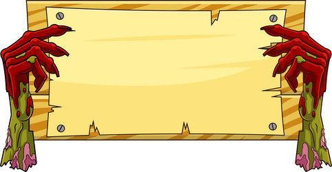 Cartoon wooden blank sign with paper Royalty Free Vector