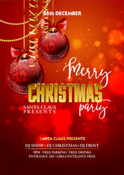 Christmas frame with invitation card Royalty Free Vector