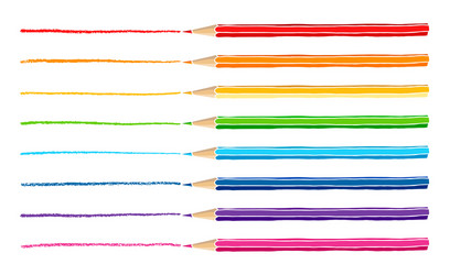 Colored pencils and hatch marks Royalty Free Vector Image