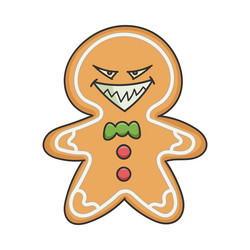 Cartoon gingerbread house on white background Vector Image