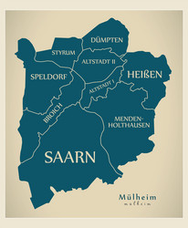 Mulheim city map grey silhouette shape Royalty Free Vector