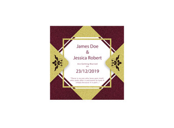 Royal wedding invitation card template Royalty Free Vector