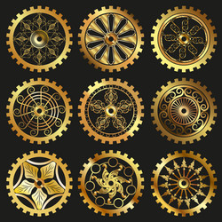 Seamless pattern with colorful gears Royalty Free Vector