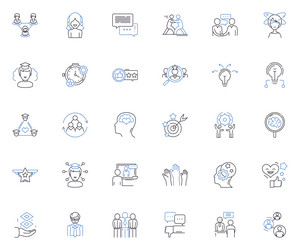 Research and development line icons collection Vector Image