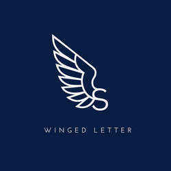 Winged letter Royalty Free Vector Image - VectorStock