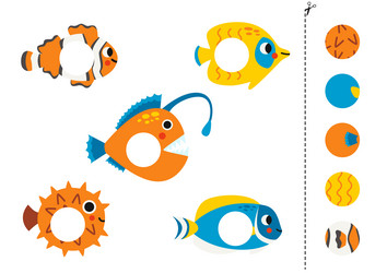 Matching game for preschool kids match clownfish Vector Image