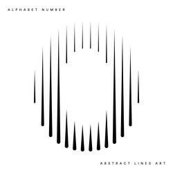 Number zero 0 logo speed lines abstract modern art