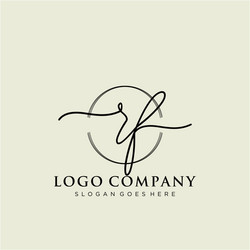 Letter initial rf beauty monogram and elegant Vector Image