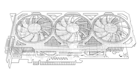 Gpu card outline Royalty Free Vector Image - VectorStock