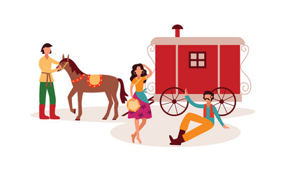 Gypsy Wagon Vector Images (22)