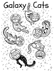 Coloring book space theme 1 Royalty Free Vector Image