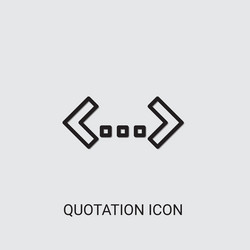 Blue quotation mark icon Royalty Free Vector Image