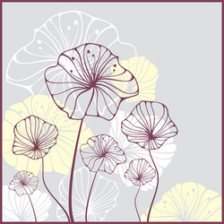 Card with cute abstract flowers Royalty Free Vector Image