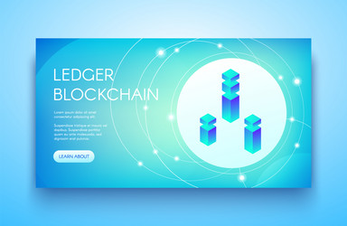 Blockchain ledger icon flat Royalty Free Vector Image
