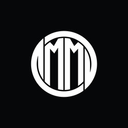 Mm logo monogram big alphabet design template Vector Image