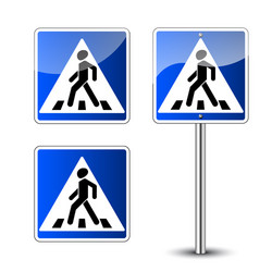 Pedestrian icon like black stick figure Royalty Free Vector