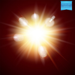 Realistic transparent sunburst light effect Vector Image