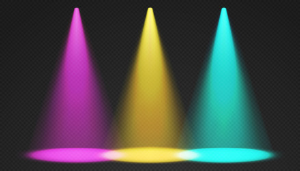 Stage limelight yellow cone light from top Vector Image