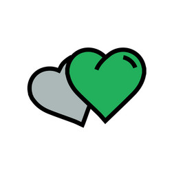 Heart icon cartoon green color Royalty Free Vector Image