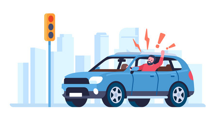 Road rage Royalty Free Vector Image - VectorStock
