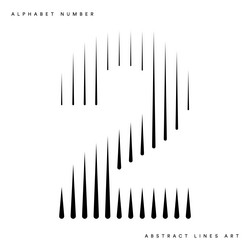 Number two 2 logo lines abstract modern art Vector Image