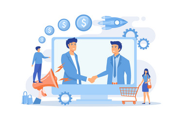 Profitable partnership business partners cowork Vector Image