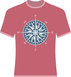 Vintage compass rose t-shirt Royalty Free Vector Image
