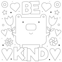Be kind coloring page Royalty Free Vector Image