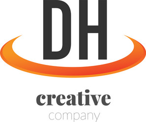 Initial letter dh elegance creative logo Vector Image