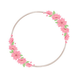 Aesthetic floral frame cute round border for card Vector Image